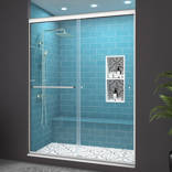 DreamLine Flex 44" W x 72" H Pivot Semi-Frameless Pivot Shower Door with Clearmax Technology ...